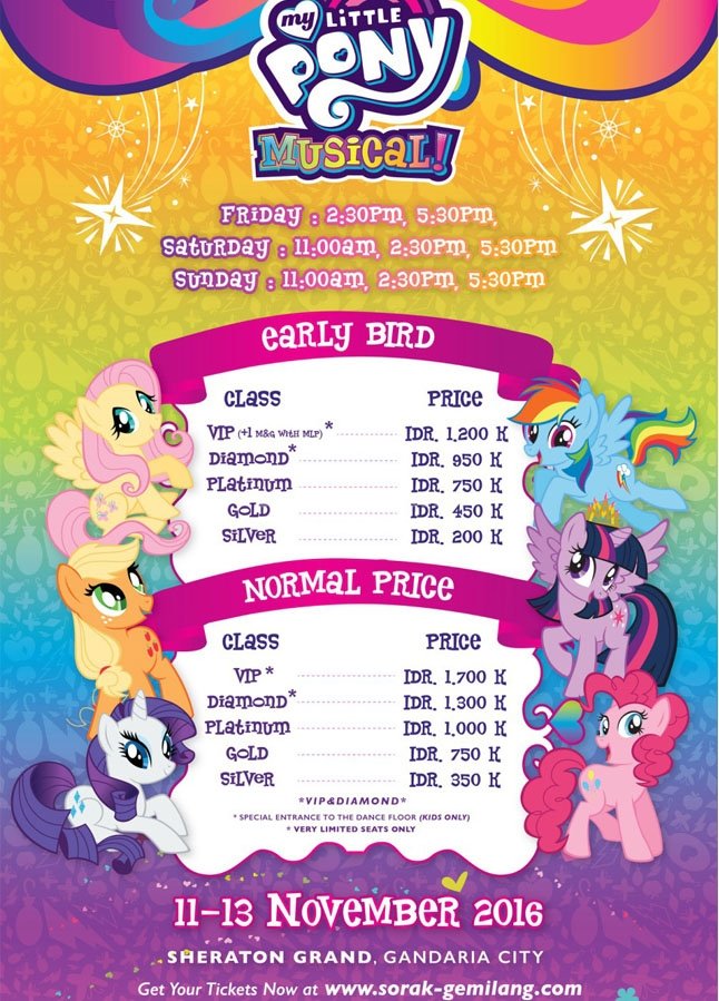 My Little Pony Musical - Kids & Parents Events - Liburan Anak ...